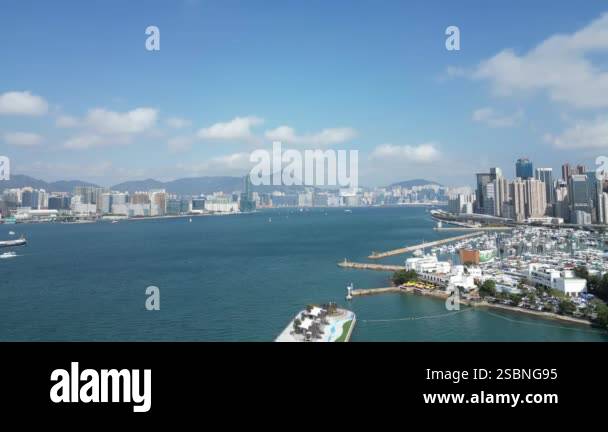 Wan Chai Harbour Promenade Iconic Waterfront Scenic Urban Hong Kong Jan ...