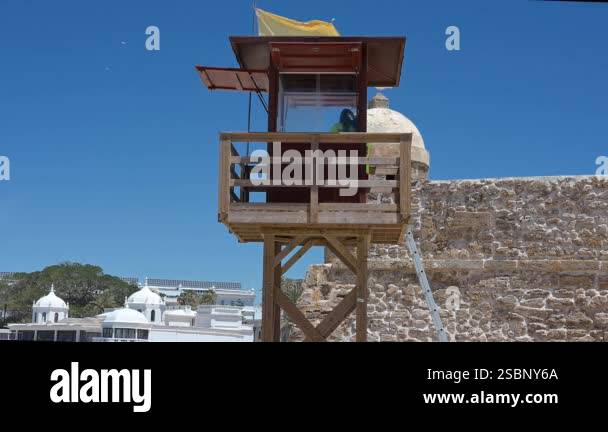 White lifeguard tower blue Stock Videos & Footage - HD and 4K Video ...