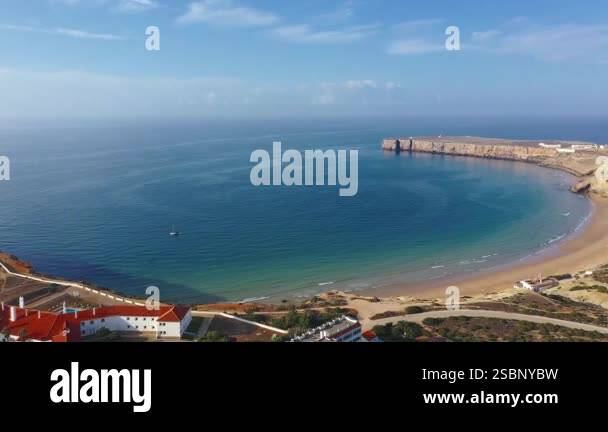 Sagres, Algarve - Portugal - 09-20-2024: Aerial panoramic view of ...