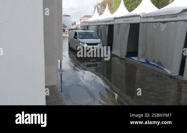Tavira, Algarve - Portugal - 09-18-2024: A Tavira city car drives ...