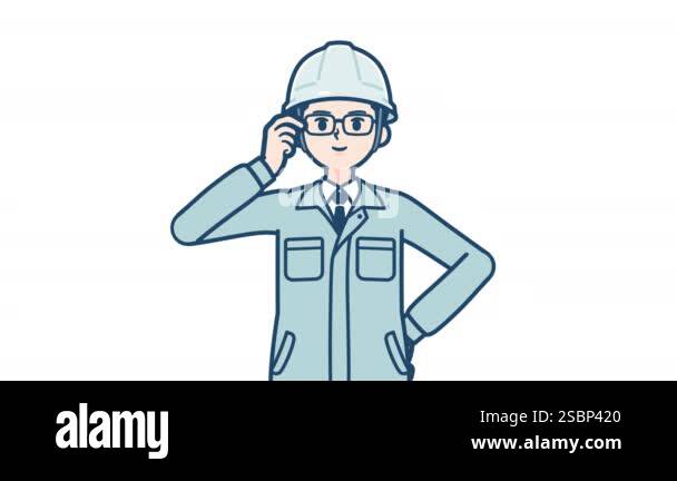 engineer wearing uniform using mobile phone vector illustration Stock ...