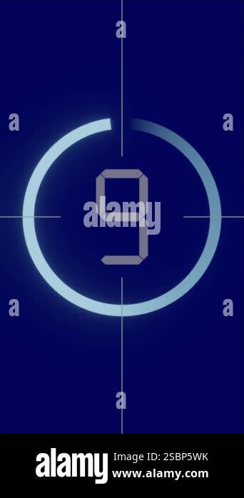 Vertical LCD countdown numbers from 10 to 1 on blue background - 4k ...
