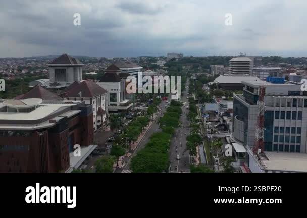 January 13, 2025. Semarang, Indonesia. Aerial view via drone of ...