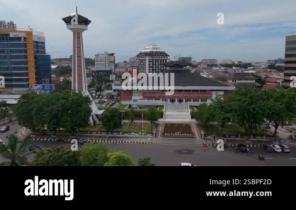 January 13, 2025. Semarang, Indonesia. Aerial view via drone of ...