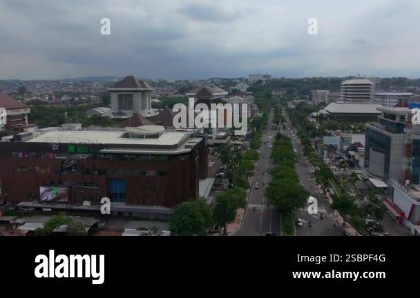 January 13, 2025. Semarang, Indonesia. Aerial view via drone of ...