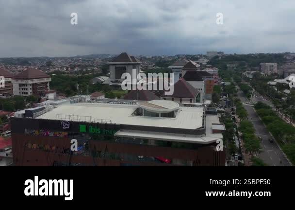 January 13, 2025. Semarang, Indonesia. Aerial view via drone of ...