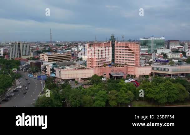 January 13, 2025. Semarang, Indonesia. Aerial view via drone of ...