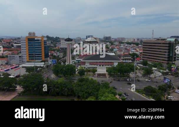 January 13, 2025. Semarang, Indonesia. Aerial view via drone of ...