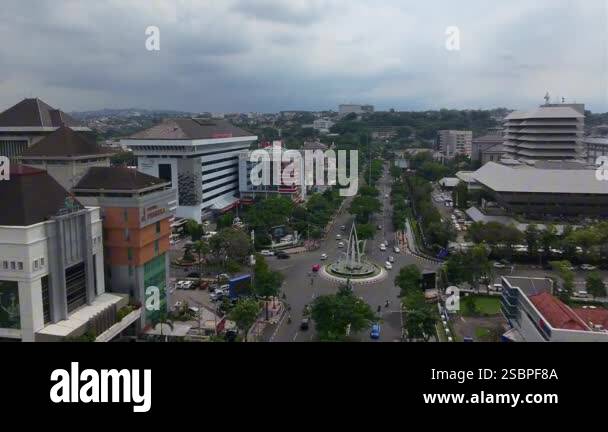 January 13, 2025. Semarang, Indonesia. Aerial view via drone of ...
