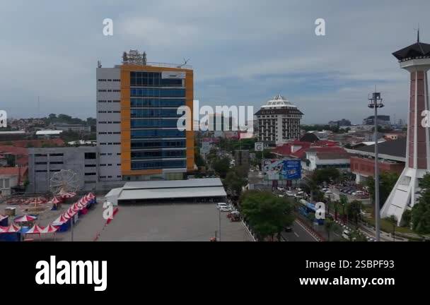 January 13, 2025. Semarang, Indonesia. Aerial view via drone of ...