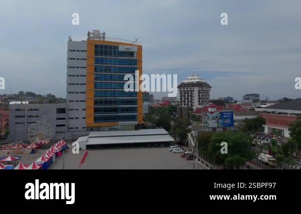 January 13, 2025. Semarang, Indonesia. Aerial view via drone of ...