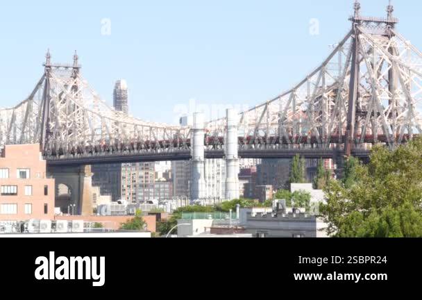 New York City Manhattan skyline cityscape. Queensboro Bridge from ...