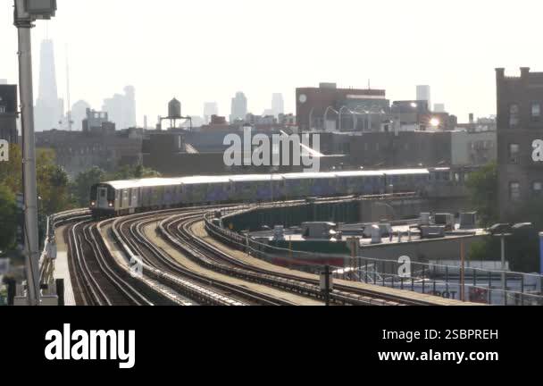 New York subway station. Metro train on metropolitan platform, United ...