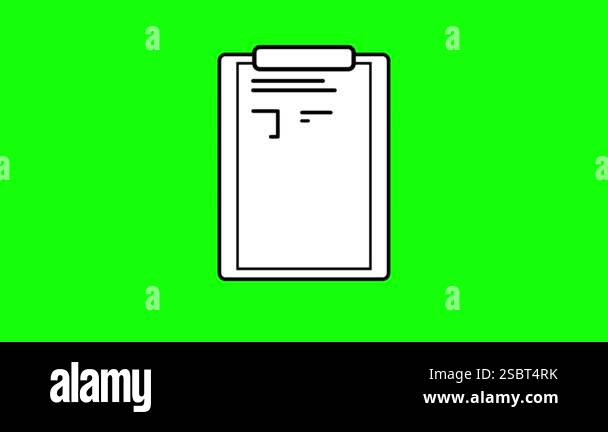 animated checklist board list icon green screen 4k looping Stock Video ...
