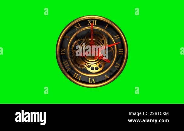 Analog clock green screen Stock Videos & Footage - HD and 4K Video ...