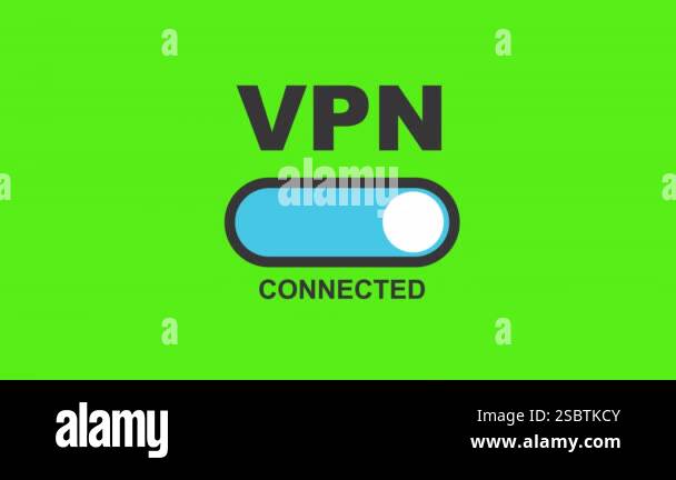 VPN Connected Privacy Protection Shield Green Screen Animation. Website ...