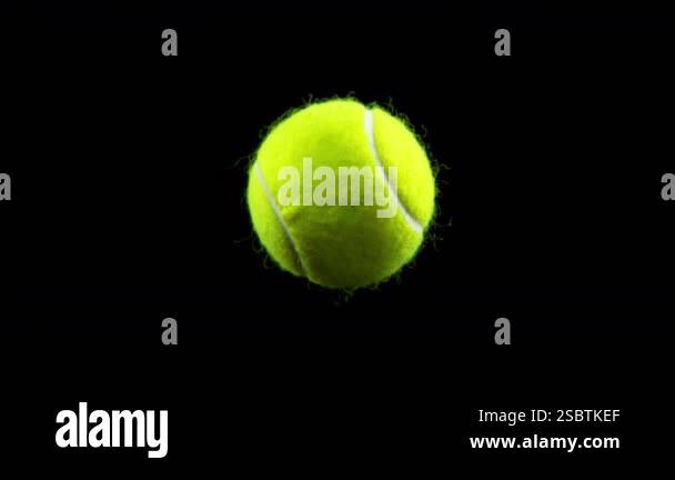 Super Slow Motion Detail Shot of Rotating Tennis Ball at 1000 fps ...