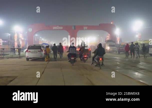 Prayagraj, Uttar Pradesh, India, 11 January 2025. People move through ...