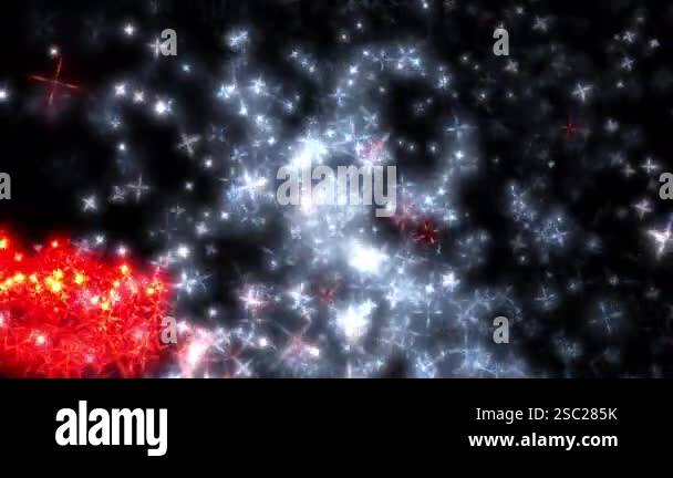 Loop sparking glow blue stars particles falling animation o black abstract background. Animation ...