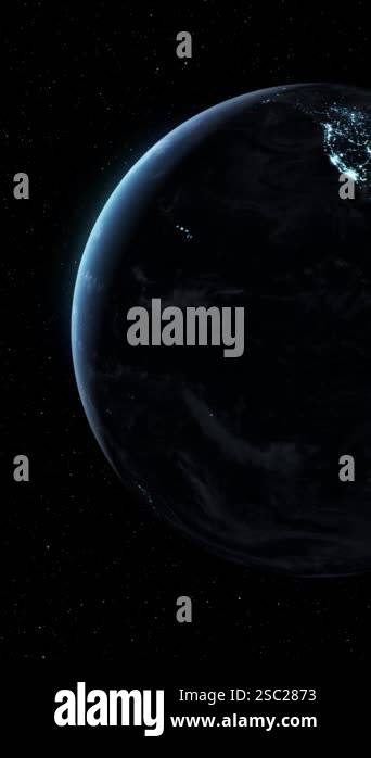 Seamless loop footage of planet earth whole round 3D orbital rotation ...