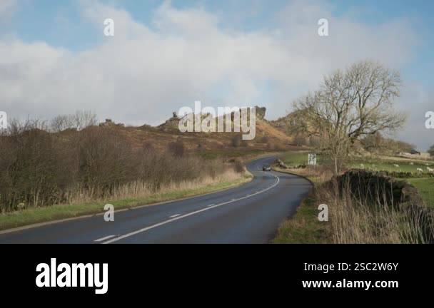 UPPER HULME, STAFFORDSHIRE, ENGLAND - JANUARY 30 2025: Cars on the A53 ...