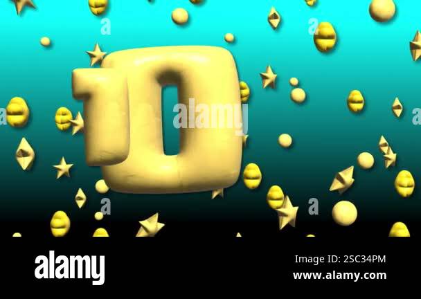 one thousand number 1000 bubbles 3d animation background with teal ...