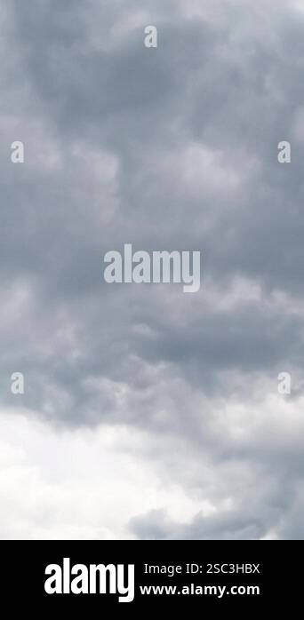 Unpleasant grey cloudscape covered the sky. Dramatic overcast horizon ...