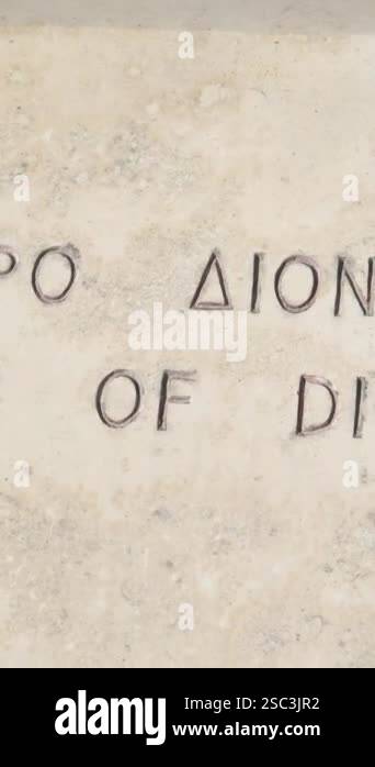 Theater of dionysos Athens Acropolis Slopes in Background. sign with an ...