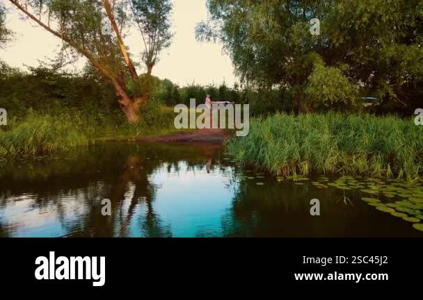 Massage outdoors. Massage at nature under trees aerial view. Masseur ...