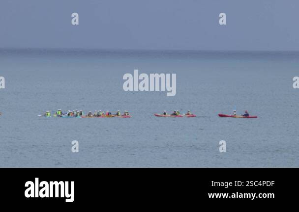 Multiple rowing teams competing in a boat race Stock Video Footage - Alamy