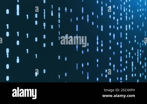 Close-up floating binary code, big data, bit and byte, abstract digital ...
