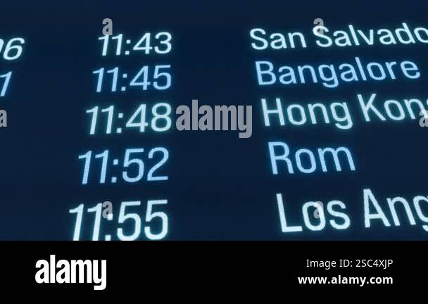 Close-up arrival departure board, time table, flight board. Airport ...