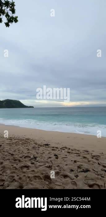 Beach and sea. Vertical view Stock Video Footage - Alamy