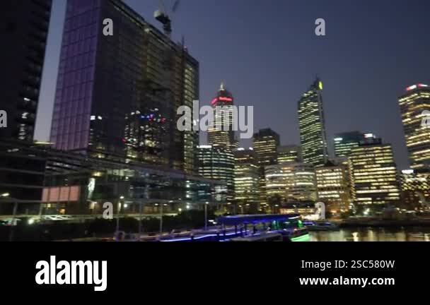 Perth, Australia. Skyscrapers of Downtown Perth from Elizabeth Quay at ...