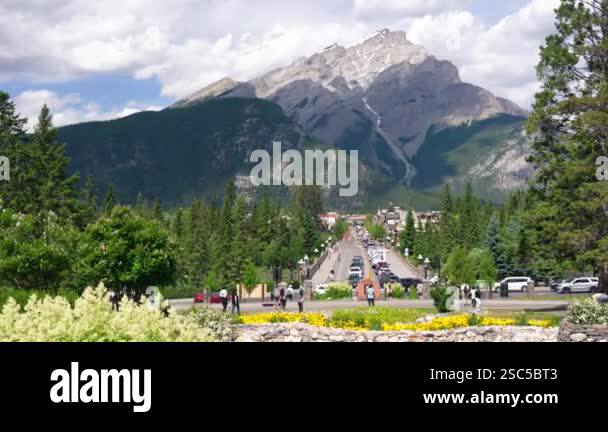 Banff National Park Administration Building with beautiful ...