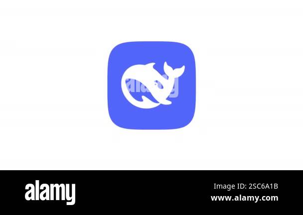 Ukraine January 29, 2025: Two color variations of DeepSeek icons ...