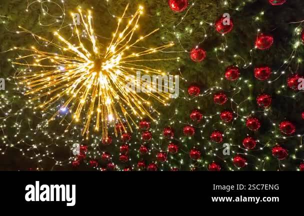 Beautiful illumination decoration. A ball made of many thin tubes with ...