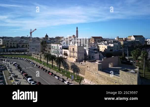 A flight over Bari offers a majestic view of the Basilica of St ...