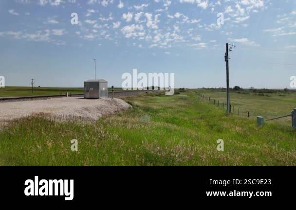 Steam train 2816 travelling across the Canadian prairies Stock Video ...