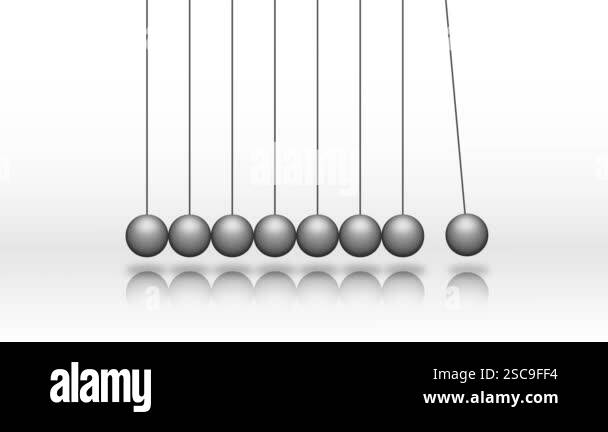 Sequential motion of swinging spheres in Newton's Cradle Stock Video ...