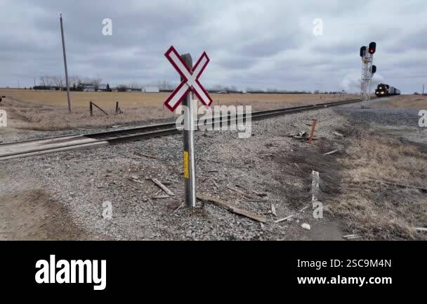 Steam train 2816 travelling across the Canadian prairies Stock Video ...
