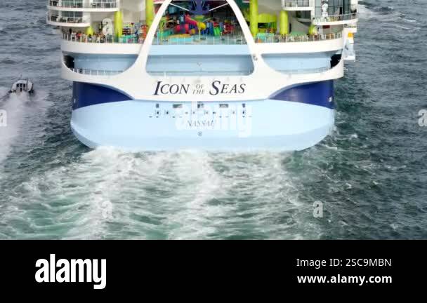 Miami Beach, FL, USA - November 5, 2024: Aerial footage Icon of the ...