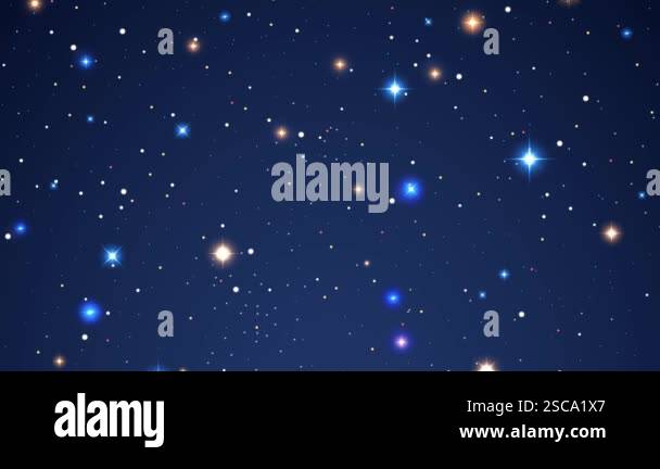 Animated stars twinkle brightly in the clear night sky - Seamless ...