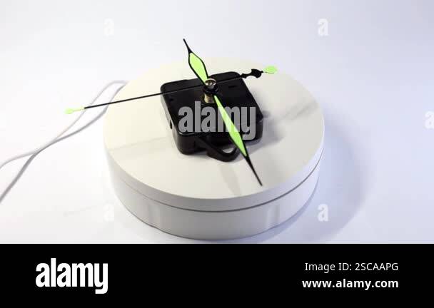 360 Rotation Video of Clock Mechanism Isolated on White Background for ...