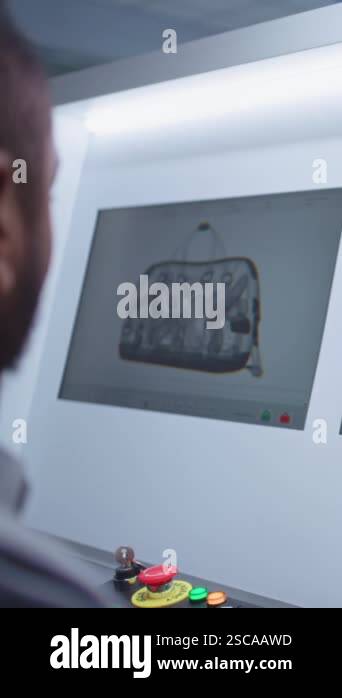 African American Security Officer Controls Luggage Screening on ...