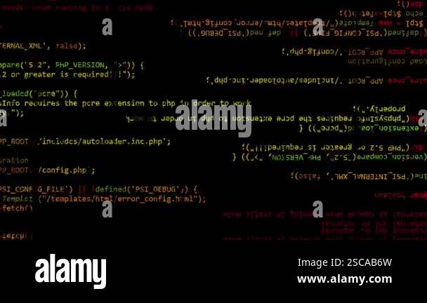 Computer programming error, system hacked concept, video for hacking, cyber security, coding and ...