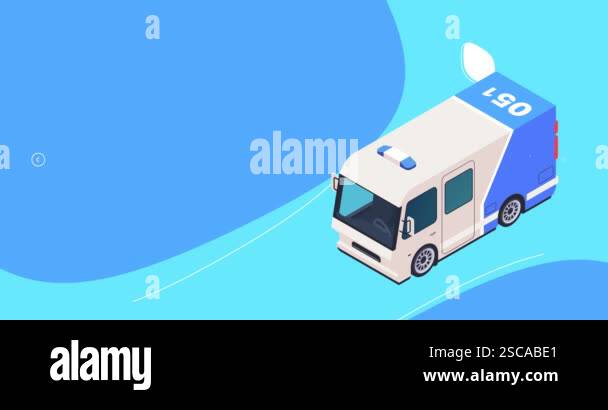 Medical service. Moving banner with emergency call. Ambulance for ...