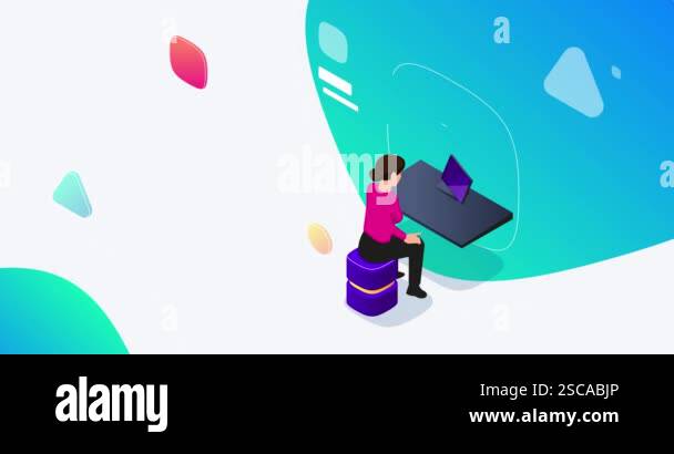 App development isometric landing page ui ux design Stock Videos ...