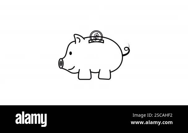 Piggy Bank Coin Drop Savings. This is a smooth 4K animation with an ...