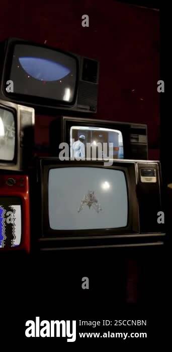 Cape Canaveral, United States - July 16, 1969: Old Televisions ...